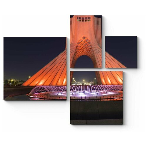 Модульная картина Ночной вид на башню свободы в Тегеране112x93