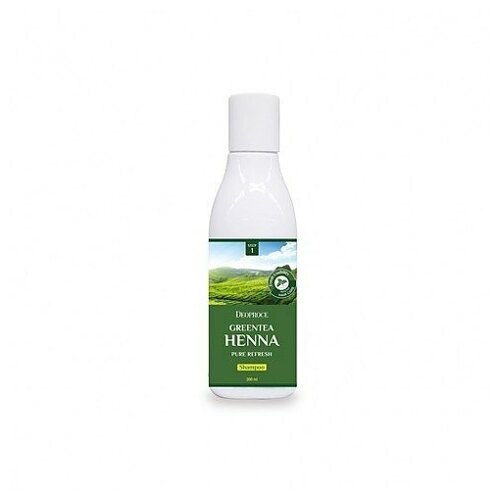 DEOPROCE Шампунь для волос с зеленым чаем и хной, 200 мл DEOPROCE GREENTEA HENNA PURE REFRESH SHAMPOO