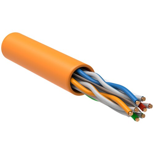 Кабель информационный ITK LC1-C604-127 кат.6 U/UTP не экранированный 4X2X23AWG LSZH внутренний 305м оранжевый