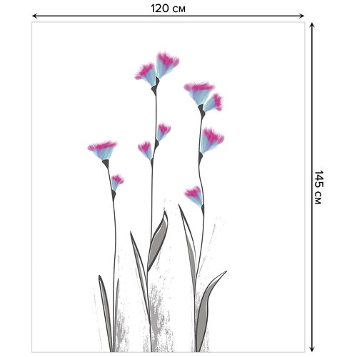 Скатерть прямоугольная JoyArty "Три цветка" из сатена, 120x145 см