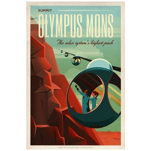 Плакат, постер на холсте Olympus Mons/Гора Олимп. Размер 21 на 30 см