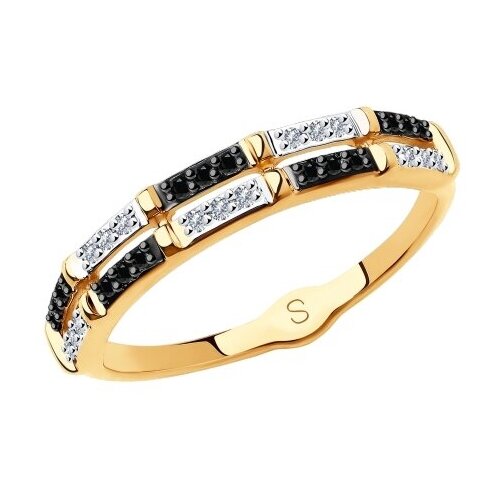 Кольцо Diamant online, красное золото, 585 проба, бриллиант, размер 17