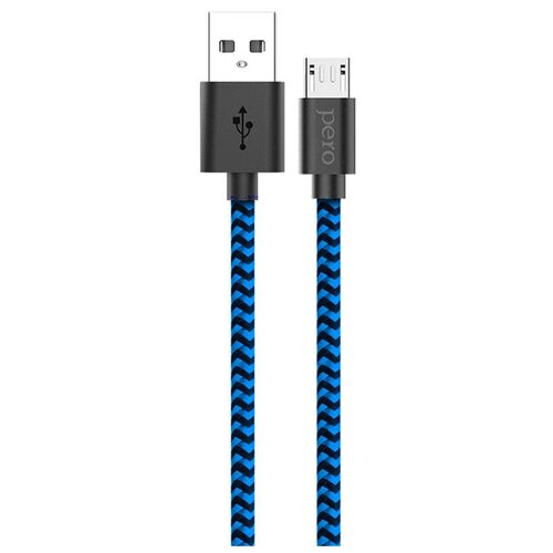 Аксессуар Pero DC-04 USB - microUSB 2A 2m Blue-Black PRDC-04MU2MBB