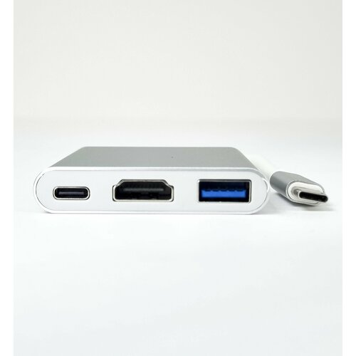 Хаб Type-C на USB 3.0 + HDMI + PD переходник для Macbook Pro Air с возможностью вывода на экран и зарядкой адаптер