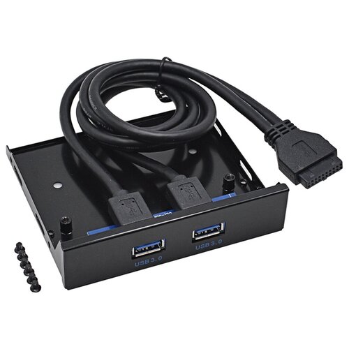 GCR Дополнительный порт 2 х USB 3.0 AF на USB 3.0 20pin GCR-20P2UF3 (), черный, 0.5м