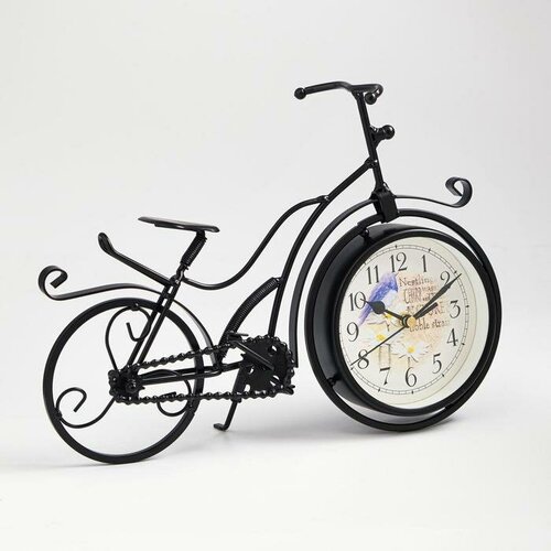 Часы настольные "Велосипед ретро", плавный ход, 23 х 33 см, d-11 см