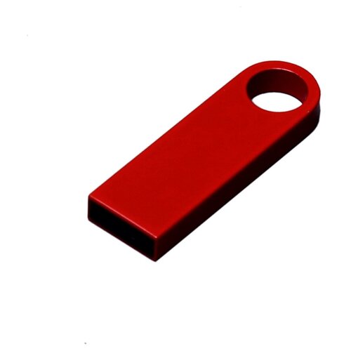 Компактная металлическая флешка с круглым отверстием (64 Гб / GB USB 2.0 Красный/Red mini3 Флеш накопитель apexto U904A металлический брелок OEM)