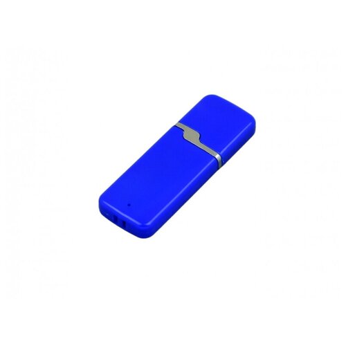 Промо флешка пластиковая с оригинальным колпачком (64 Гб / GB USB 2.0 Синий/Blue 004 Необычная простая доступная по низкой цене с гарантией)