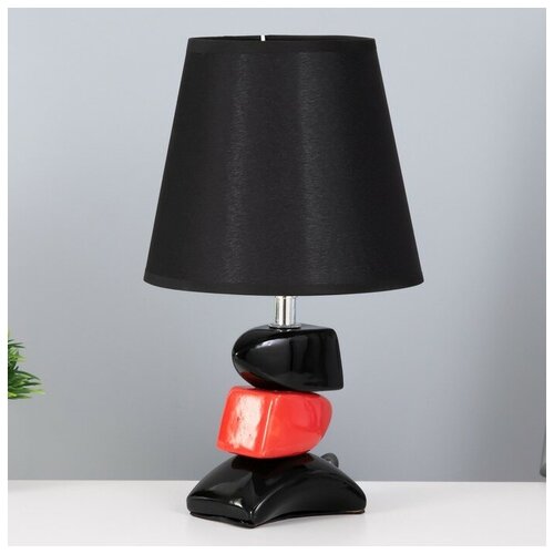 RISALUX Настольная лампа "Дасия" E14 40Вт черно-красный 18х18х29 см