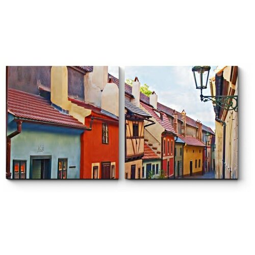 Модульная картина Живописные улочки Праги130x65