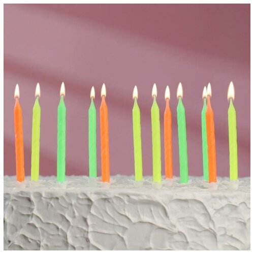 Свечи для торта "Красочные", 6 см, классические, набор 24 шт