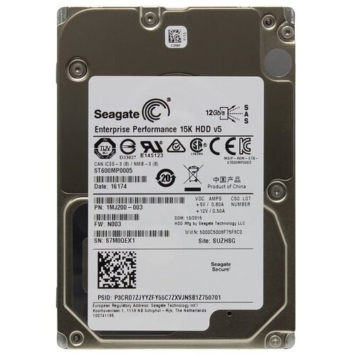 Жесткий диск Seagate Enterprise 900GB 12G 10K 512n SAS 128MB 2.5 [ST900MM0168]