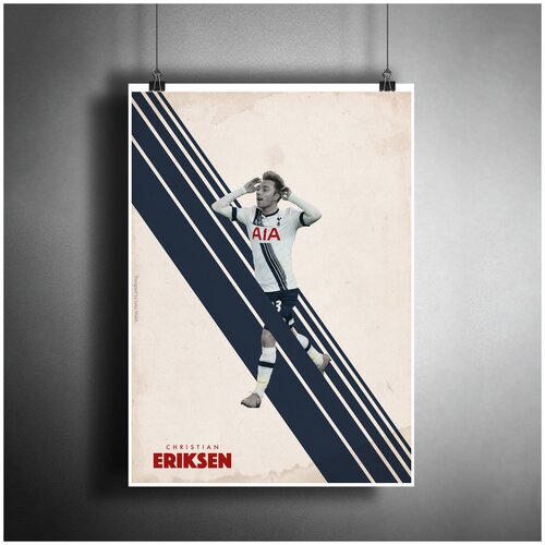 Постер плакат для интерьера "Футболист Кристиан Эриксен. Интер/ Декор дома, офиса. A3 (297 x 420 мм)