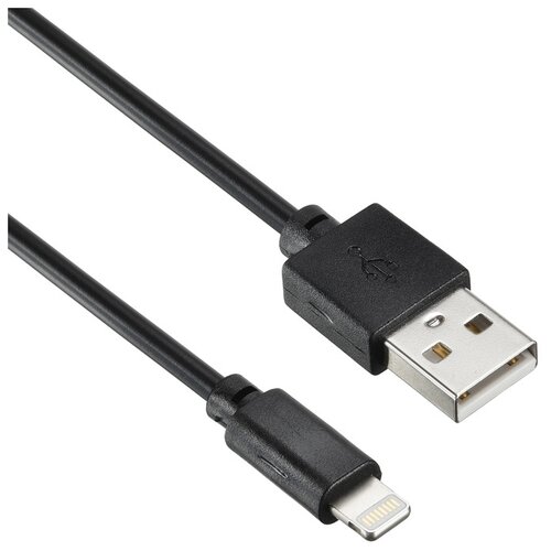 DIGMA USB (m) - Lightning (m) round vinyl, 1.2 м, черный