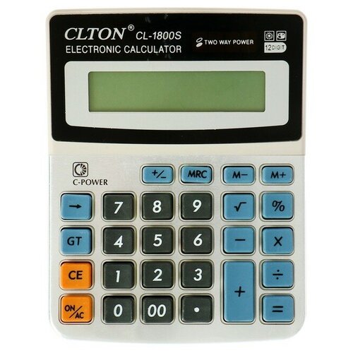 Калькулятор настольный "Clton" 12 - разрядный, CL - 1800S, двойное питание, микс