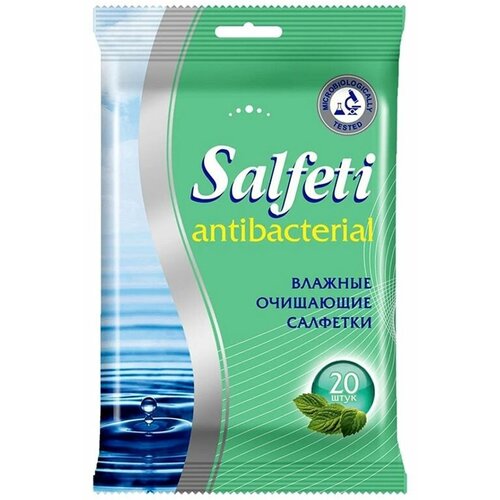 Влажные очищающие салфетки Salfeti antibacterial антибактериальные 20 шт.