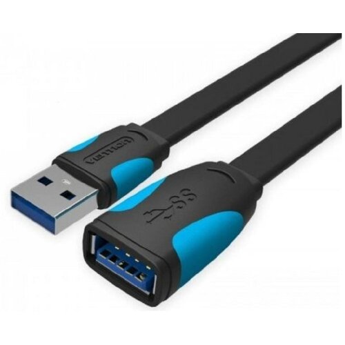 Кабель-удлинитель Vention USB 3.0 AM - AF 3 м, кабель для передачи данных, черного/голубого цвета