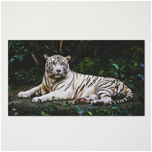 Картина на Холсте - "Белый тигр", размер 90х50 см