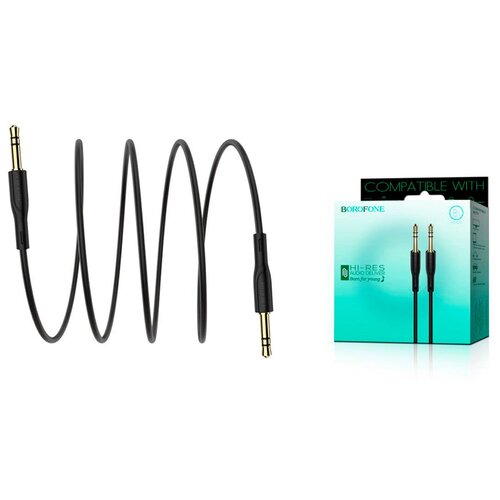 Аудио кабель BOROFONE BL1 Audiolink, AUX, 3.5mm, 1м, черный