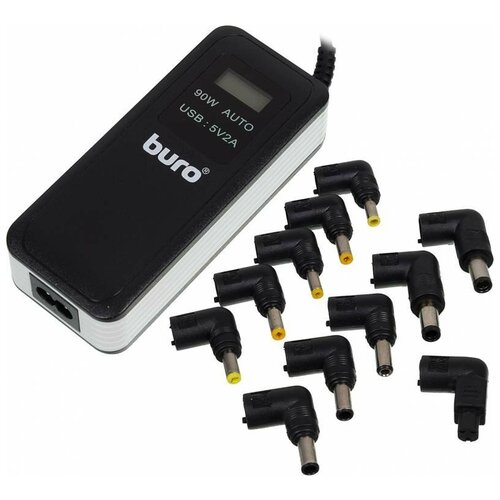 Блок питания Buro BUM-0065A90 автоматический 90W 15V-20V 11-connectors 1xUSB 2.1A от бытовой электросети LСD индикатор