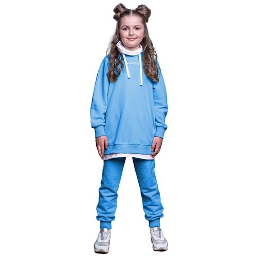 Комплект одежды NIKASTYLE, размер 140, голубой