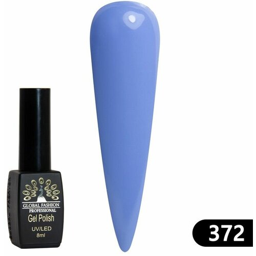 Global Fashion Гель-лак Black Elite для ногтей, маникюра и педикюра / 372 голубой