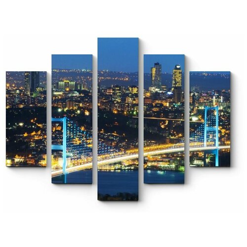 Модульная картина Город не спит, ночной Стамбул145x116