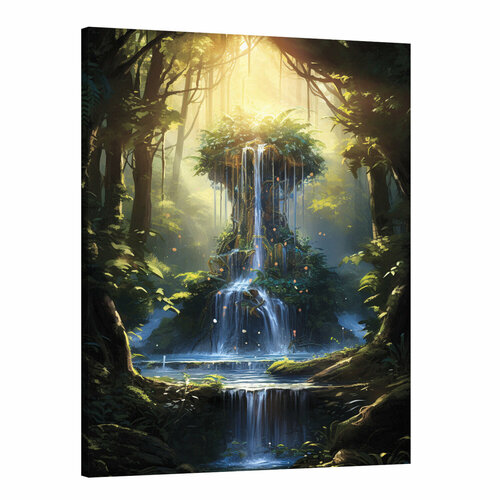 Интерьерная картина 50х70 "Лесной фонтан"