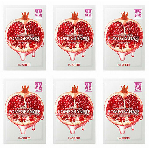 The Saem Маска на тканевой основе для лица с экстрактом граната Natural Pomegranate Mask Sheet 21мл 6шт