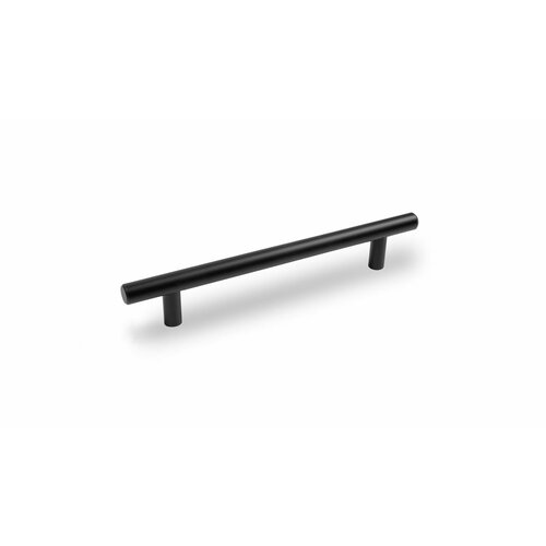 Мебельная ручка - рейлинг, длина 240 мм, межцентровое расстояние - 192 мм, диаметр 12 мм, цвет - BL - Матовый чёрный