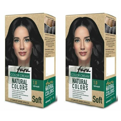 Fara Стойкая крем-краска для волос Natural Color Soft 301 черный, 90 мл, 2 шт