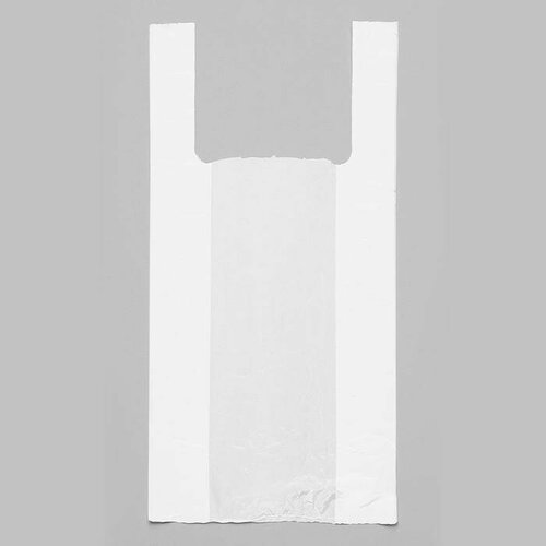 Пакет "Белый", полиэтиленовый, майка, 28 х 50 см, 12 мкм 100 шт.