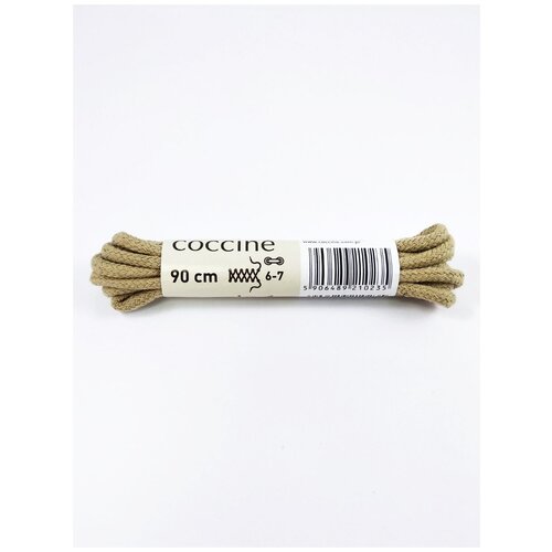 Шнурки хлопковые круглые тонкие Coccine, бежевый, 3 мм, 90 см