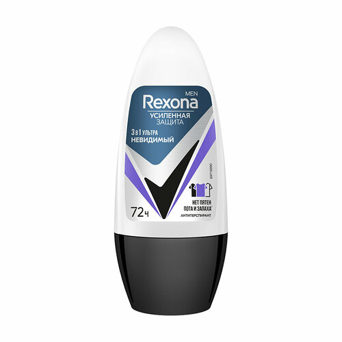 Дезодорант роликовый мужской `REXONA` `MEN` Ультраневидимый 72ч (антиперспирант) 50 мл