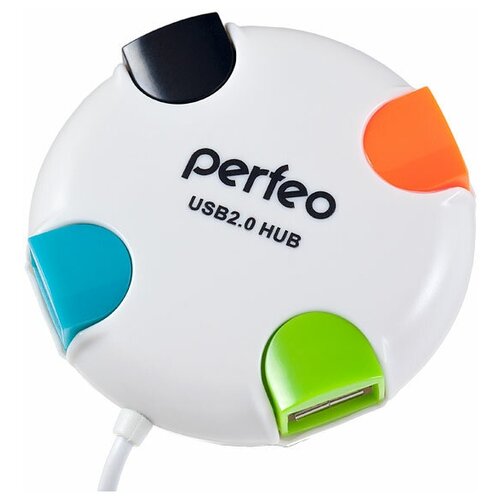 Концентратор Perfeo USB-HUB 4 Port, (PF-VI-H020 White) белый