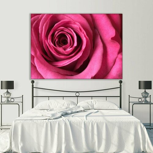 Картина на холсте (Бутон розовой розы, цветы, растения) 50 70 см/ для интерьера/в комнату/на стену/в подарок