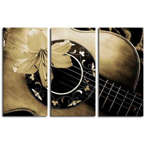 Модульная картина гитара в коричневых тонах 98х60 см