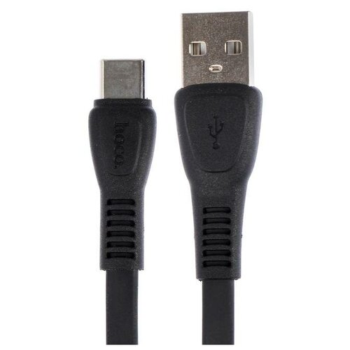 Кабель Hoco X40, USB - Type-C, 3 А, 1 м, плоский, черный