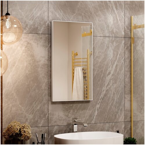 Зеркало для ванной комнаты Uperwood Vizo 40*70 см, белый профиль