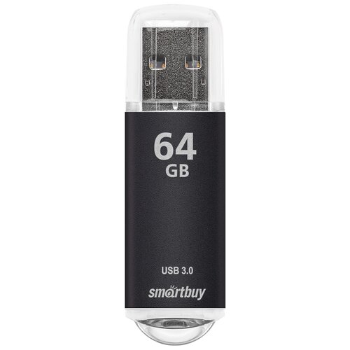 Флешка SmartBuy V-Cut USB 3.0/3.1 64 ГБ, 1 шт., черный