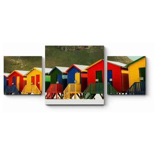 Модульная картина Яркие пляжные домики70x30