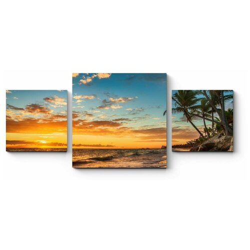 Модульная картина Восход солнца на райском острове 70x30