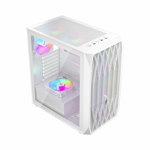 1STPLAYER Корпус 1STPLAYER ARIYA AY7 White / ATX / 4x120mm LED fans / AY7-WH-4F1-W