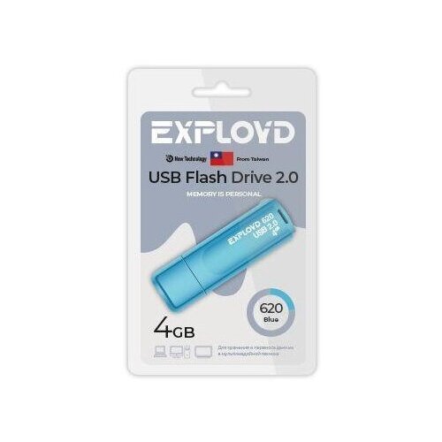 Флеш-накопитель USB 2.0, 4GB Exployd 620, синий (EX-4GB-620-Blue)