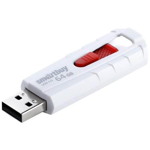 Флешка SmartBuy Iron USB 3.0 64 ГБ, 1 шт., бело-красный