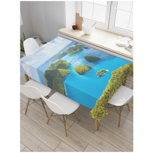 Скатерть прямоугольная JoyArty на кухонный стол "Море островов" из оксфорда, 120x145 см