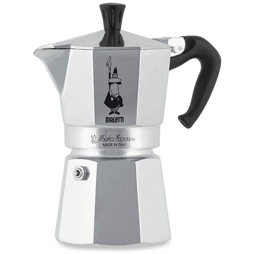 Гейзерная кофеварка Bialetti Moka Express 1164 (4 порции), 190 мл, серебристый