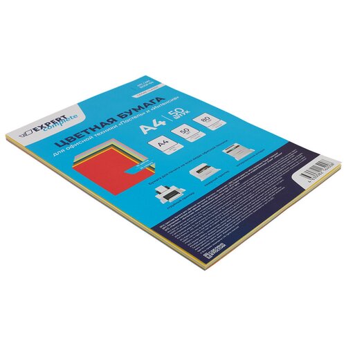 Цветная бумага для офисной техники Expert Complete "Пастель интенсив", 80 г/м2, А4, 10 цв, 50 л, ECCP-04