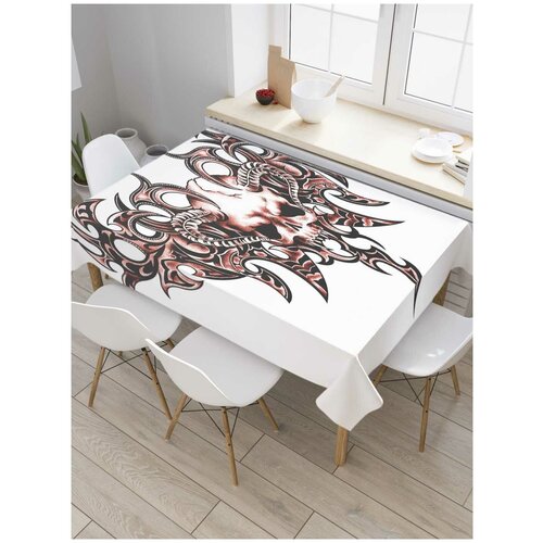 Скатерть прямоугольная JoyArty на кухонный стол "Демоническое возрождение" из оксфорда, 120x145 см