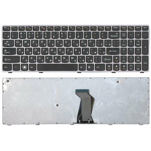 Клавиатура для ноутбука LENOVO 9Z. N5SSW. A01 черная с серой рамкой